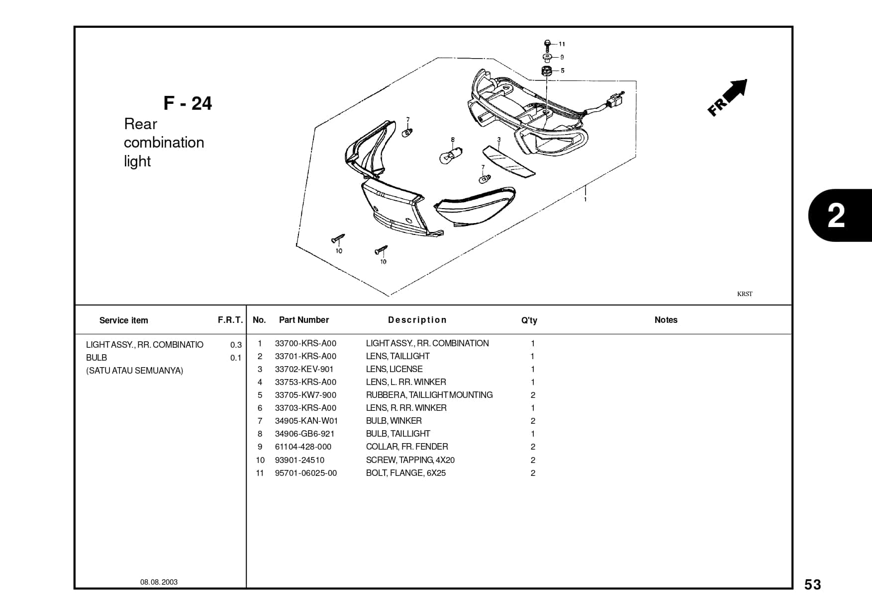 F-24 Rear Combination Light – Katalog Suku Cadang Honda Supra FIT New ...