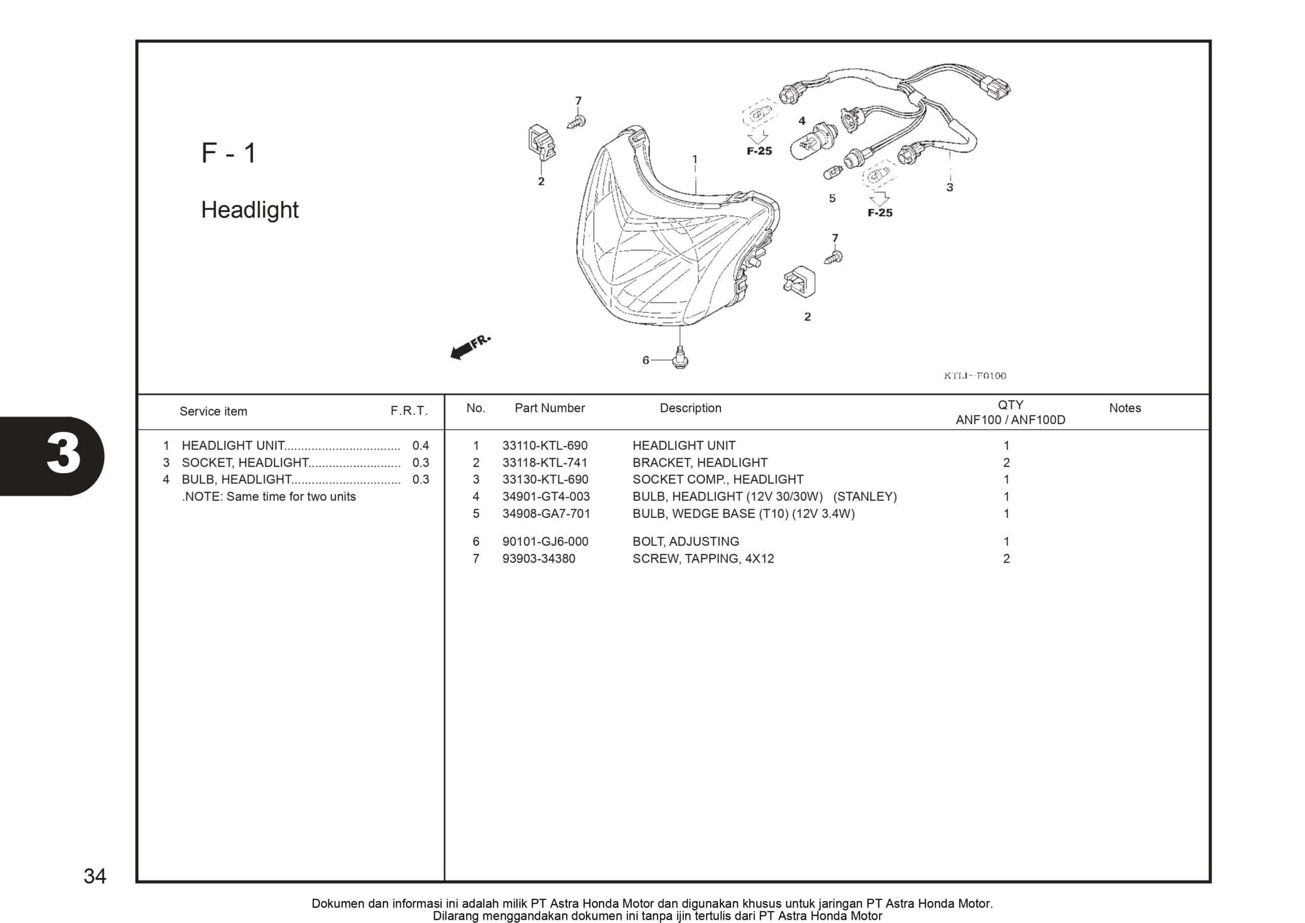 F-1 Headlight – Katalog Honda Supra FIT X | Kedaiban