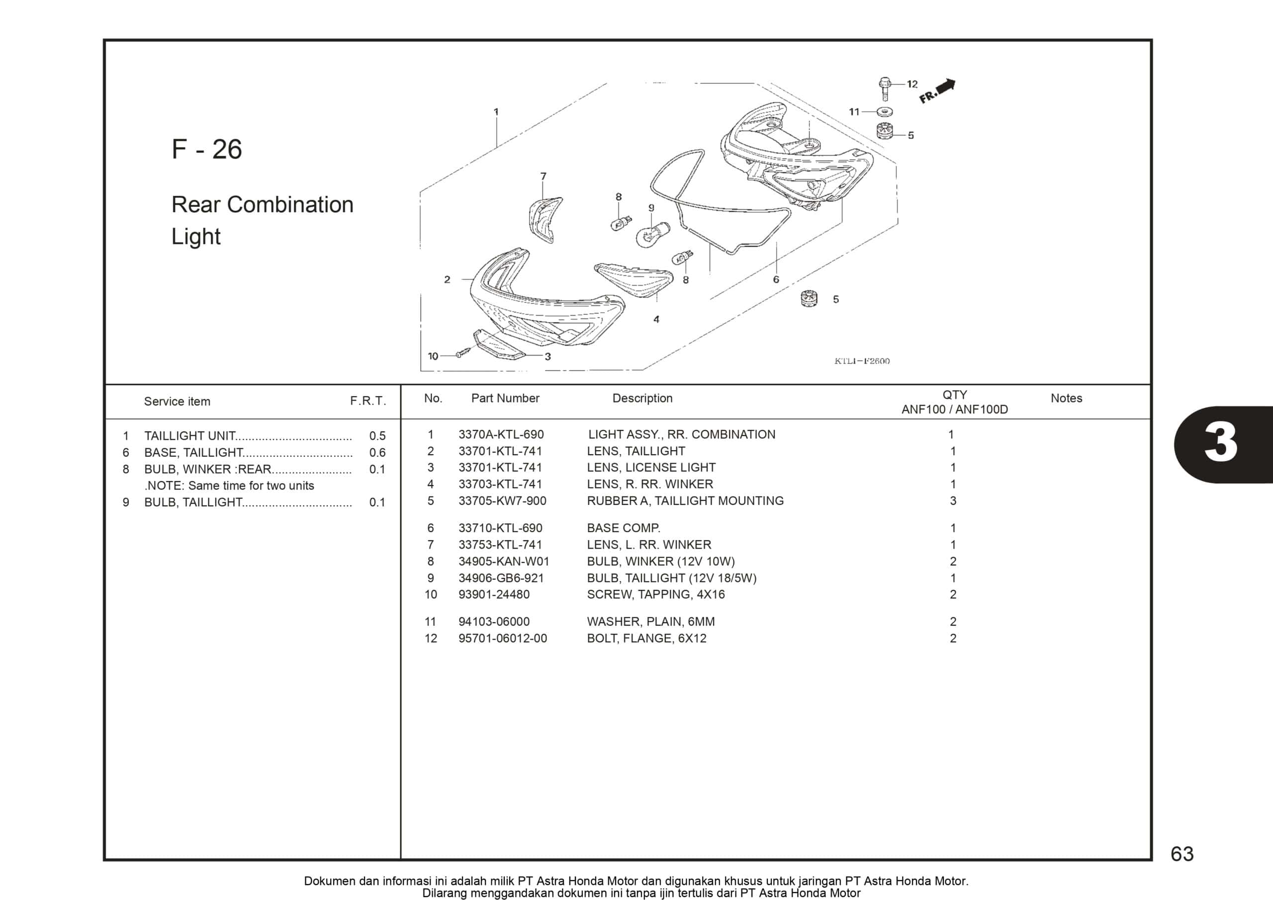 F-26 Rear Combination Light – Katalog Honda Supra FIT X | Kedaiban